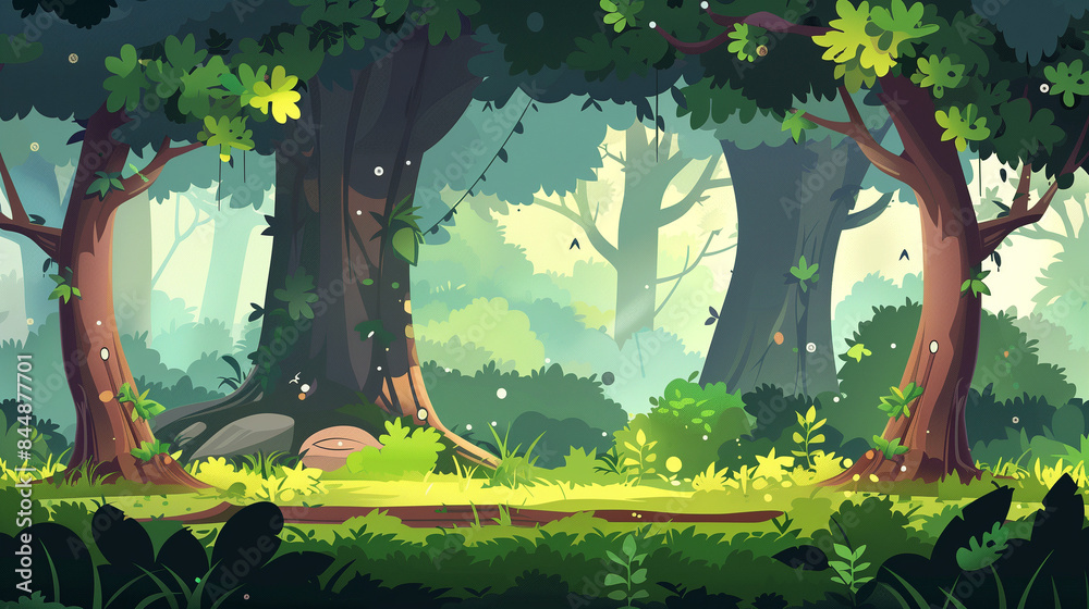 Game asset, 2d Cartoon Style background game scene, forest, forest ...