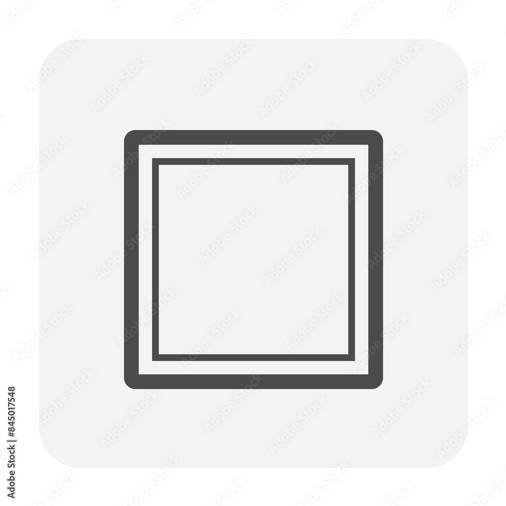 Square box straight duct vector icon. Pipe tube from galvanized steel ...