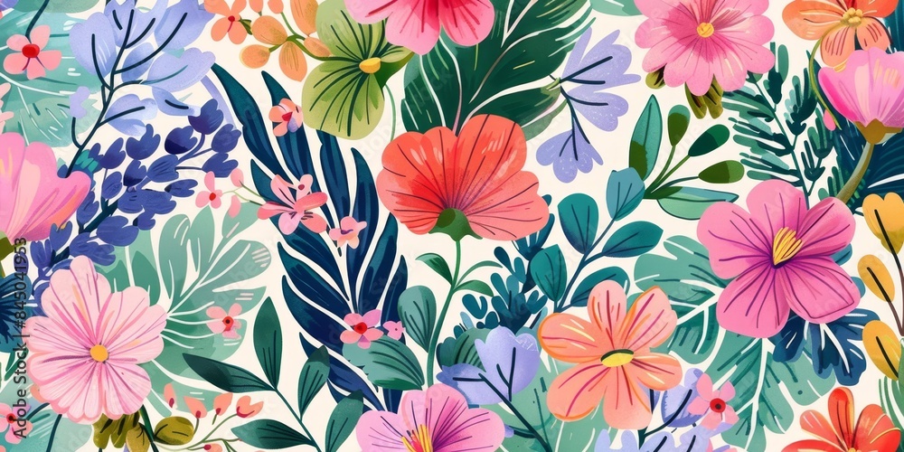 Vibrant Floral Patterns for Festive Celebrations and Invitations. 4K ...