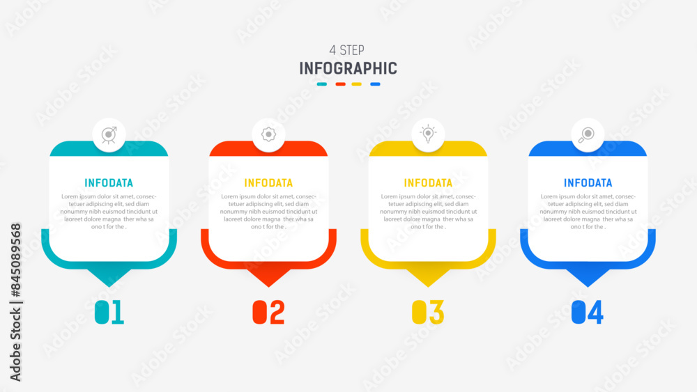 Three Step Infographic label design Vector template with line icons ...