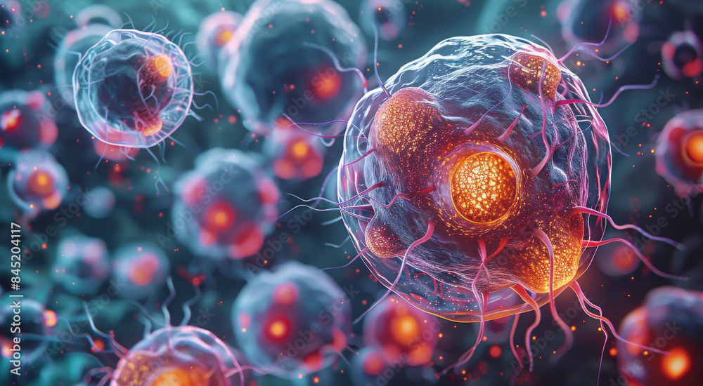 A representation of cell mutation, highlighting the differences between ...