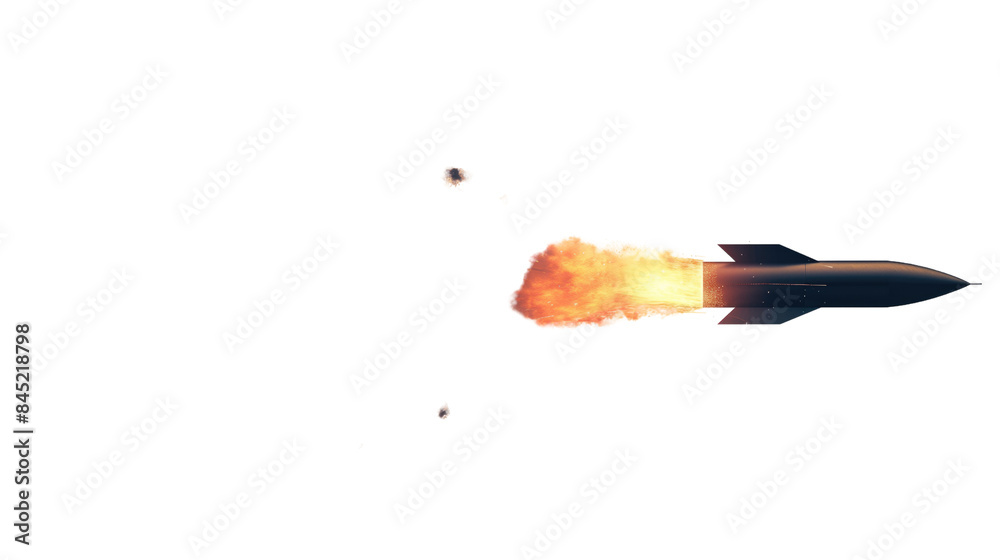 Missile on white isolated transparent background Stock Photo | Adobe Stock