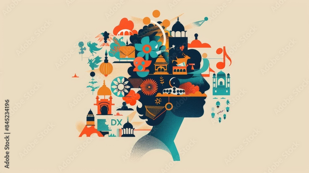 Creative illustration of Indian cultural symbols and Reliance ...