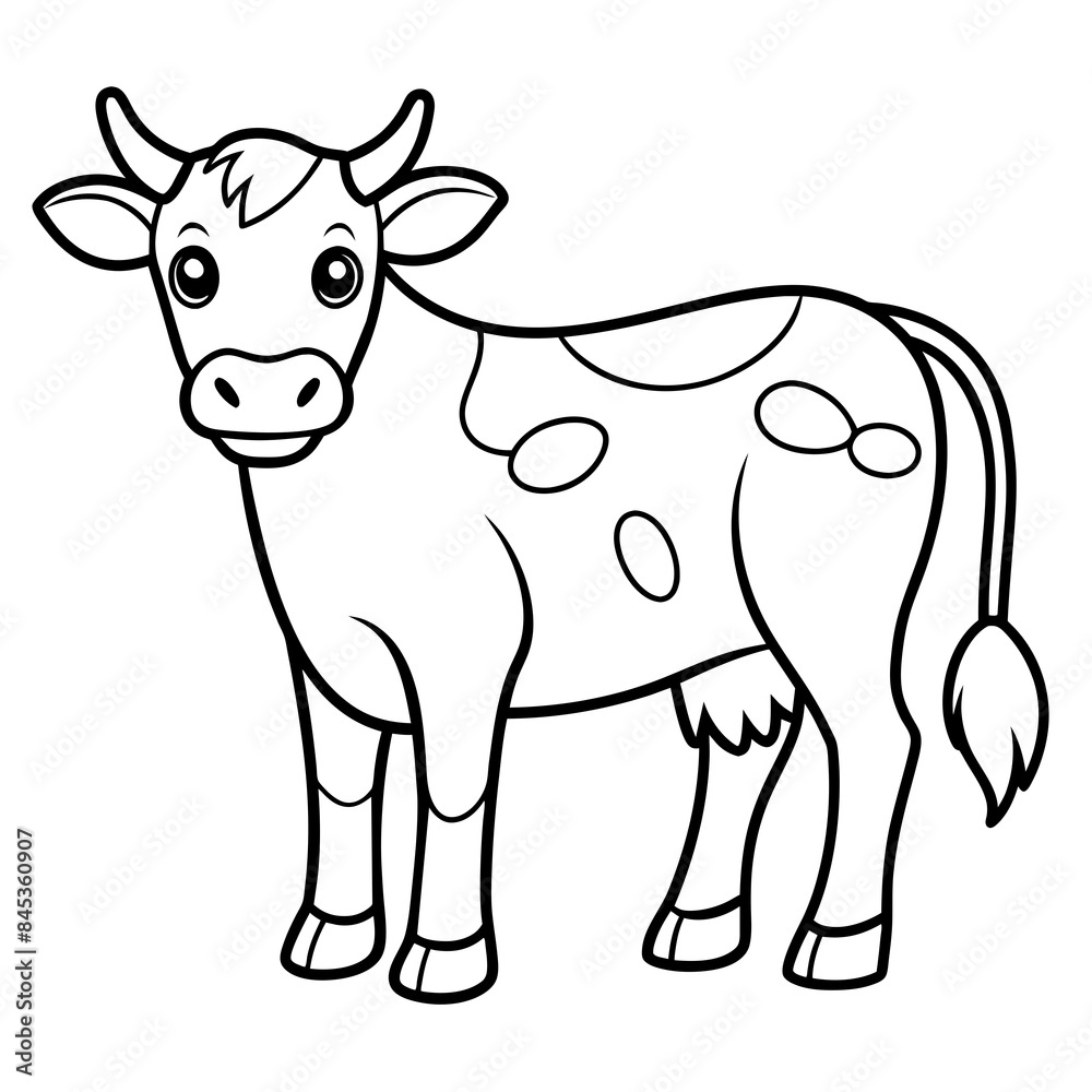 cow line art vector for coloring book svg Stock Vector | Adobe Stock