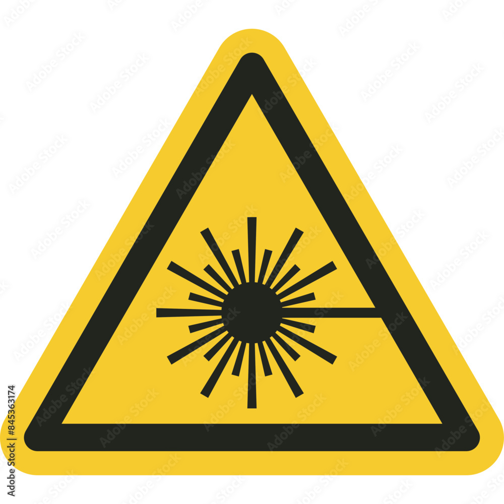 ISO warning safety signs_warning ; laser beam symbol and pictogram only ...