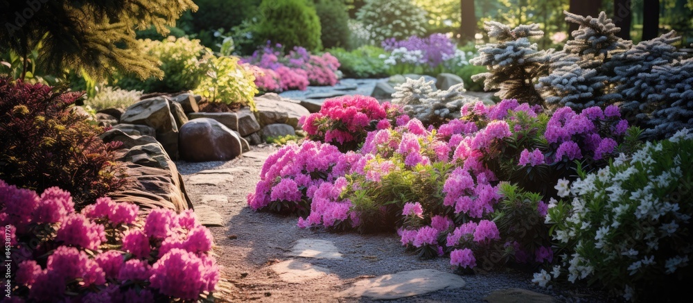 Landscaping of a garden plot Flowers and plants in landscape design ...