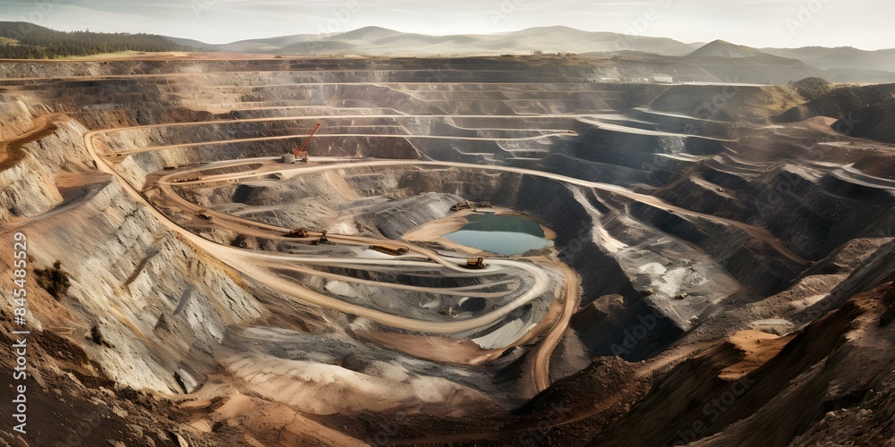 Aerial View Captured by Drone of World's Largest Open-Pit Mine in ...
