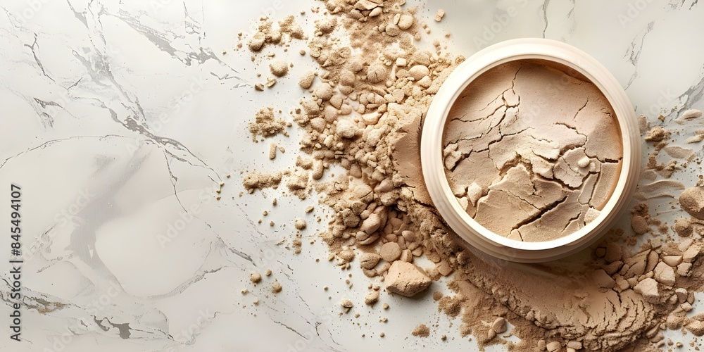 Photo Stock Comparison of whey protein powder portion against plain ...