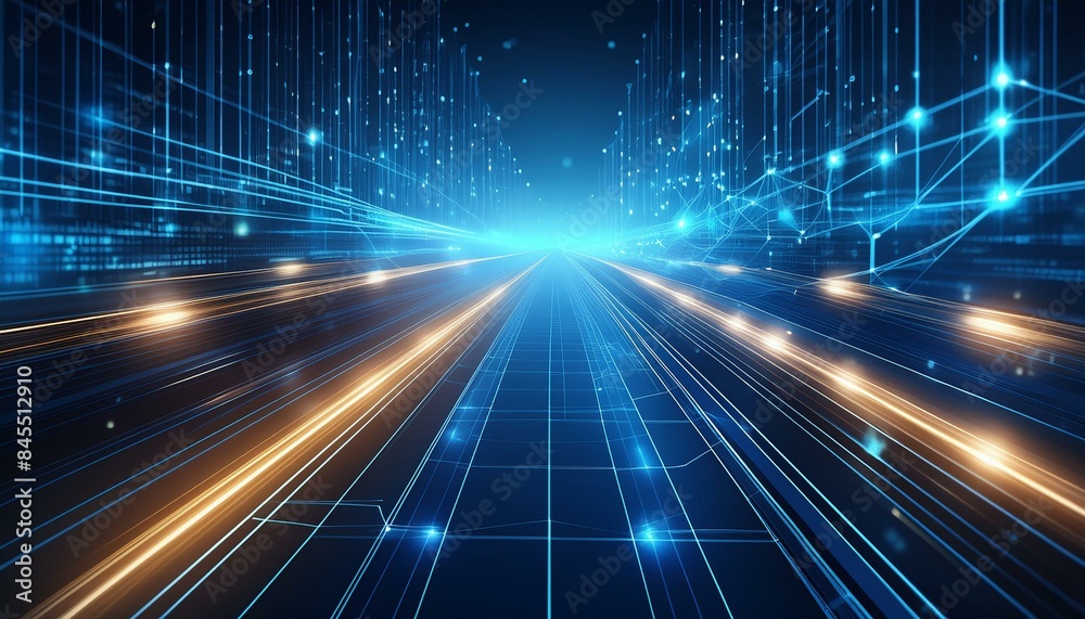 Abstract technology background of high speed global data transfer. Data ...