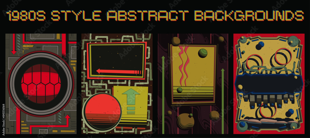 Vector Templates for 80s Style Party Invitation, Placards ...