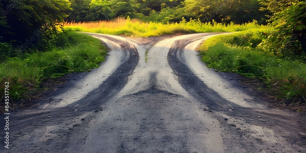 Crucial Decision Point Symbolic Fork in the Road and Diverging Paths ...