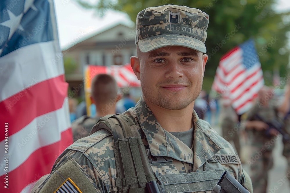 Stock-Foto „Emotional Family Reunion of Soldier on Independence Day ...