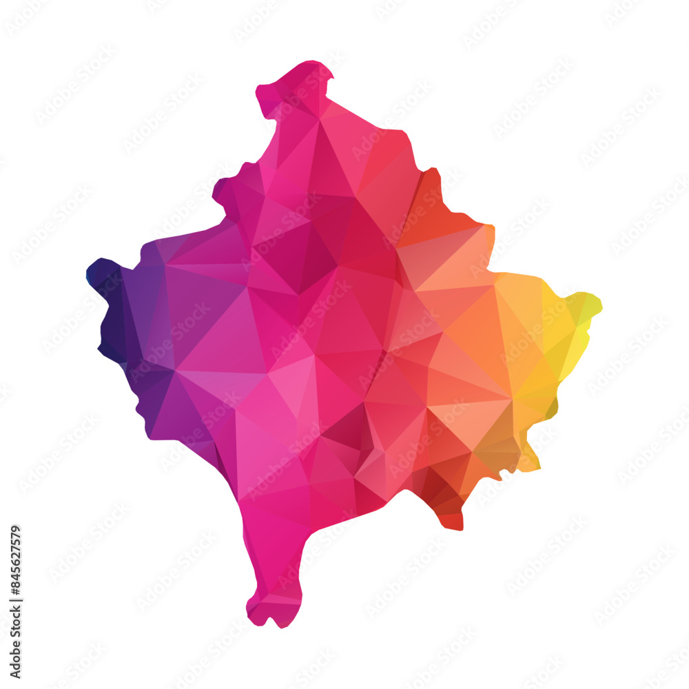 Abstract Polygon Map - Vector illustration Low Poly Color Rainbow ...