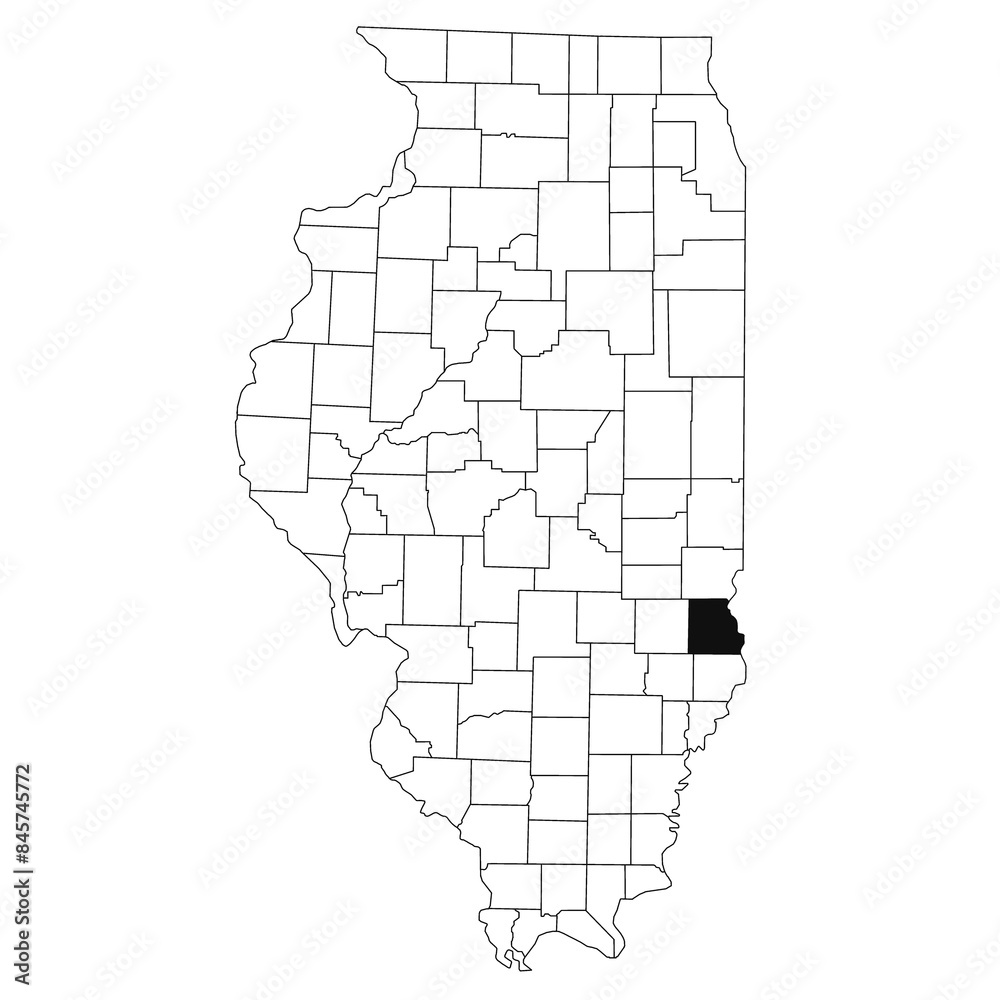 Map of Crawford County in Illinois state on white background. single ...