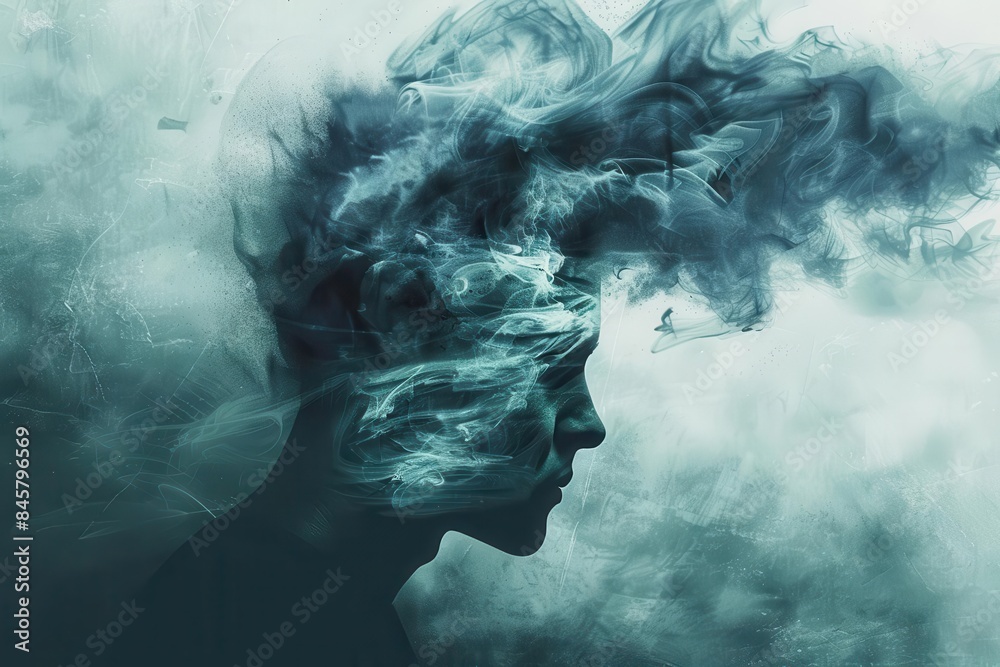 adhd concept illustration focus and distraction brain functioning ...