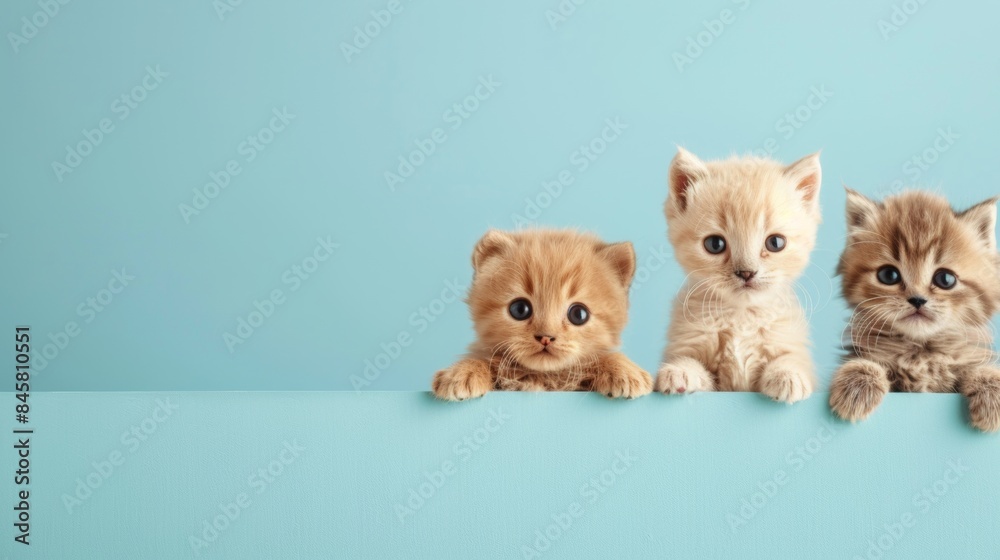 Group photo of baby cats over plain background Stock Photo | Adobe Stock