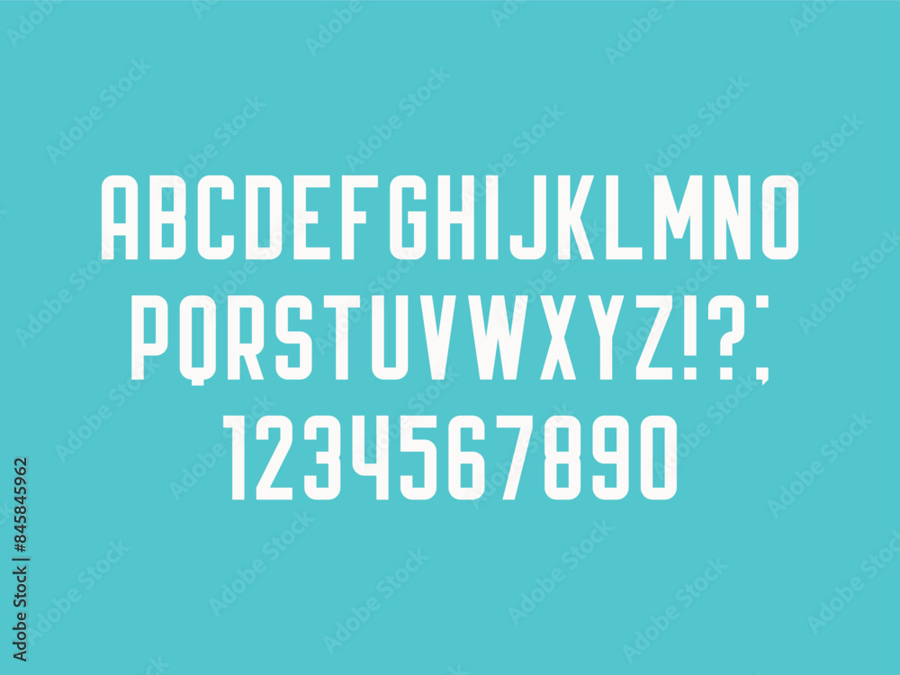 Latin uppercase alphabet letters and numbers. Retro poster font. Vector ...