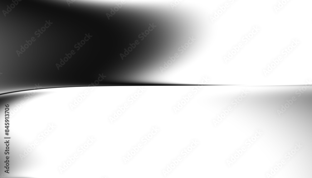 Blurred transparent gradient background. Elegant black wavy line on ...