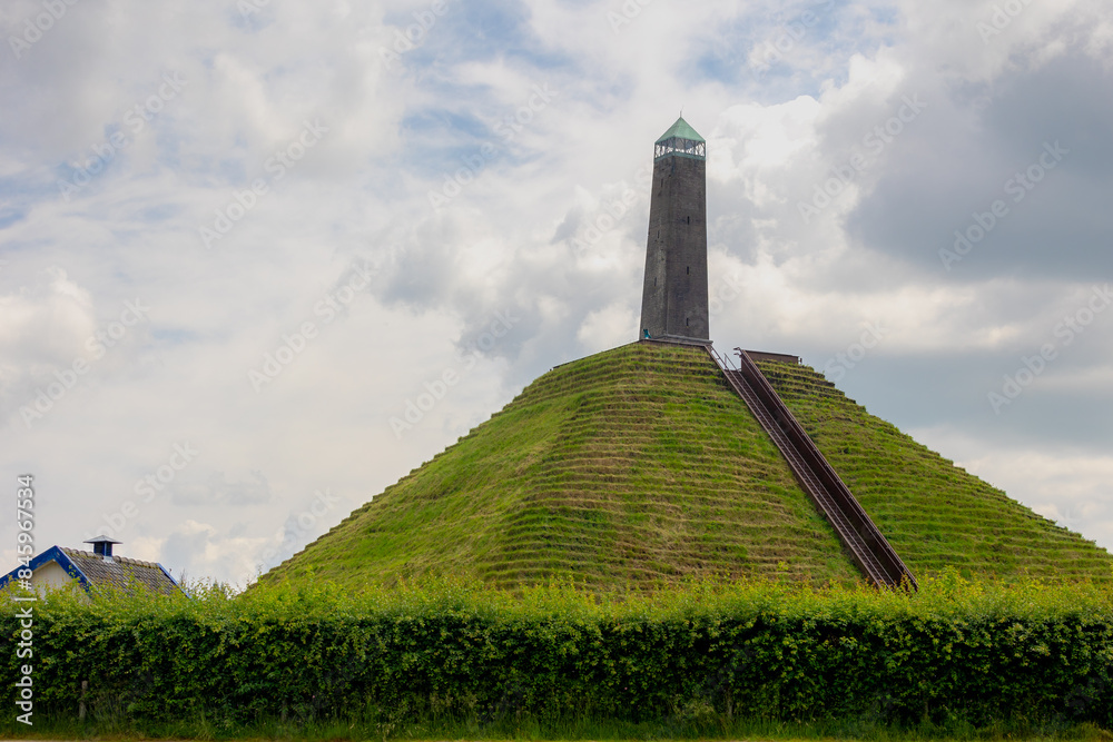 Monument Pyramid of Austerlitz (De Pyramide van Austerlitz) under blue ...