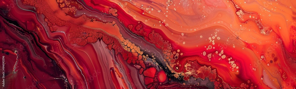 Abstract red paint background. Color gradient texture. Liquid mix fluid ...