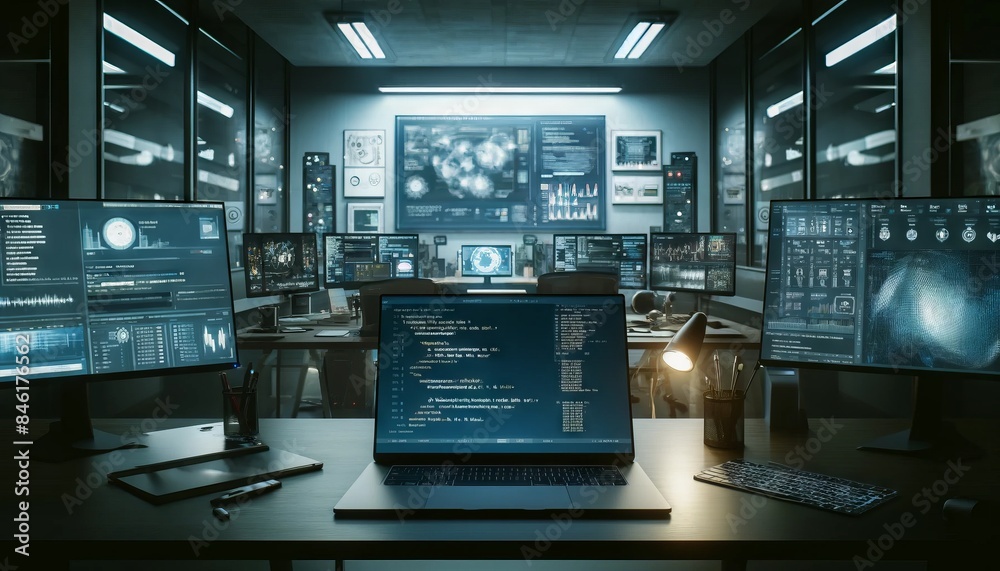 Cybersecurity Operations Center Workstation Stock Photo | Adobe Stock