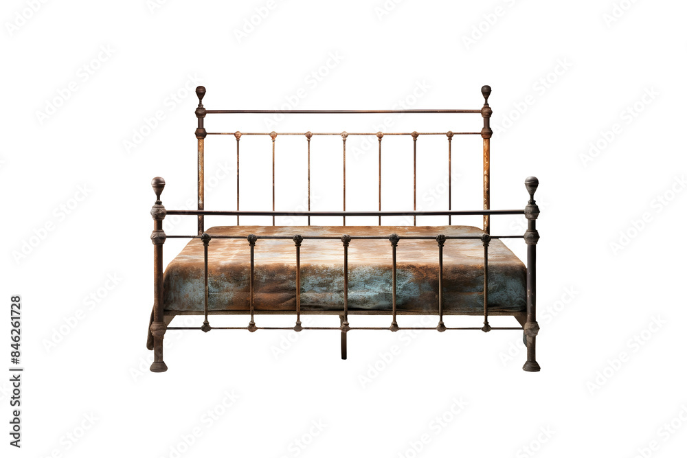 Rusted bed frame (PNG) isolated on transparent background Stock Photo ...