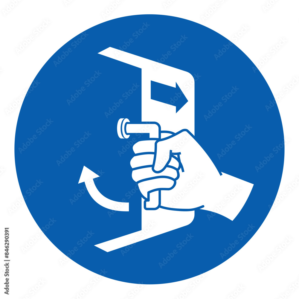 ISO mandatory safety signs_close and secure hatches in launch sequence ...