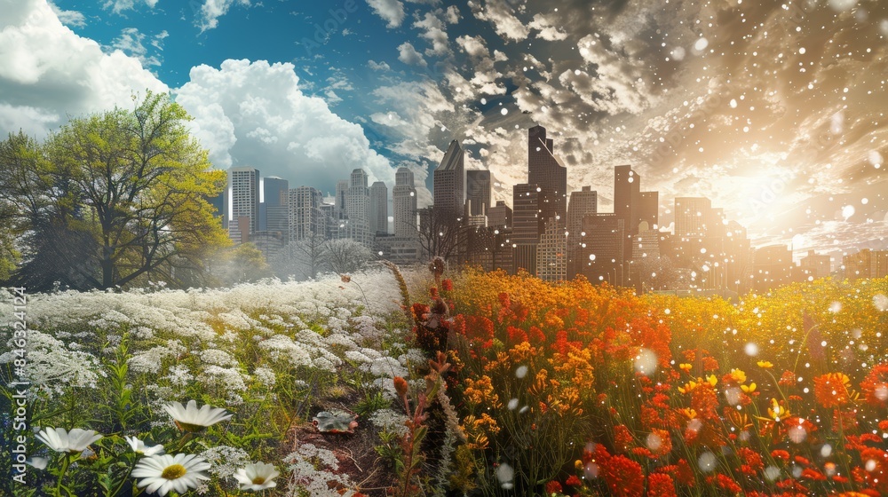 Timeline of climate change, illustrating the transition from summer to ...