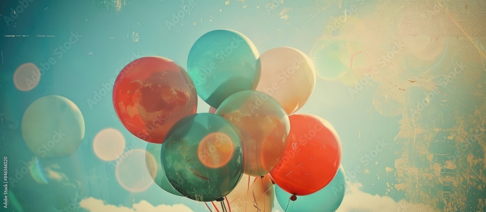 Colorful balloons edited with a retro Instagram filter for a nostalgic ...