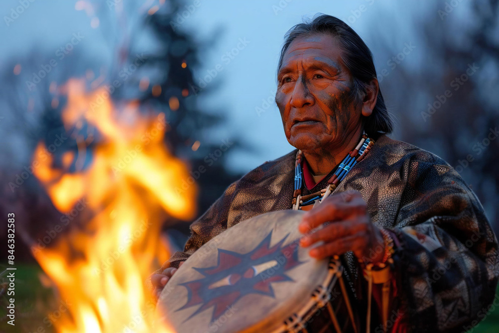 Native American Day (USA, specific states). A close-up photo of a ...