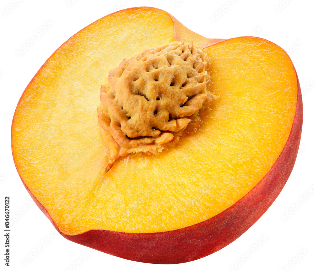 Peach half isolated png. Peach slice on transparent background. PNG ...