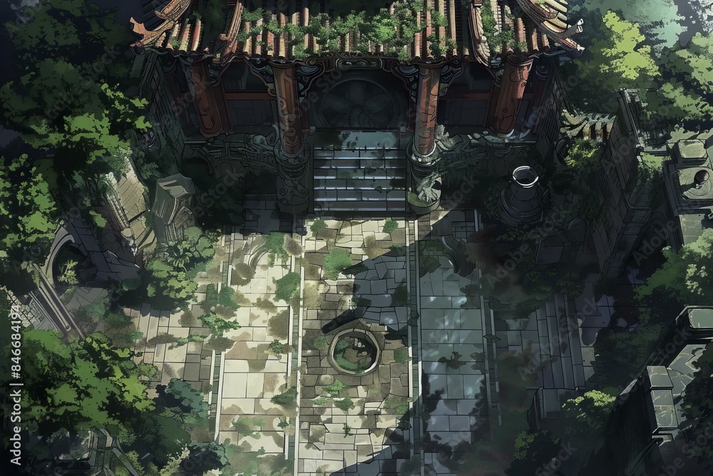 DnD Battlemap Abandoned Temple Battlemap - A mysterious temple ...