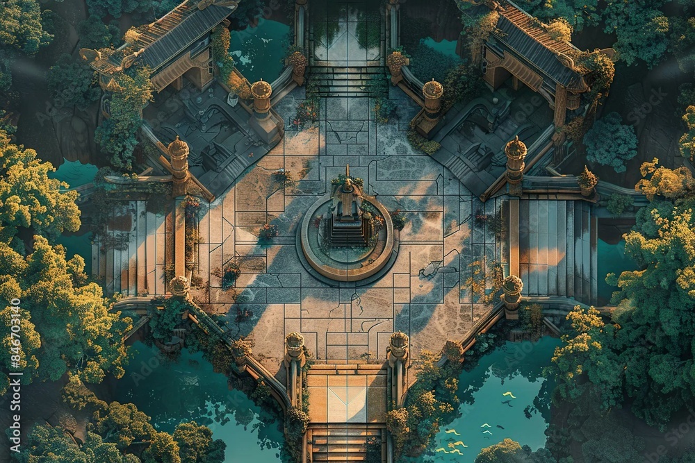 DnD Battlemap Celestial Temple Battlemap Concept Art. Stock ...