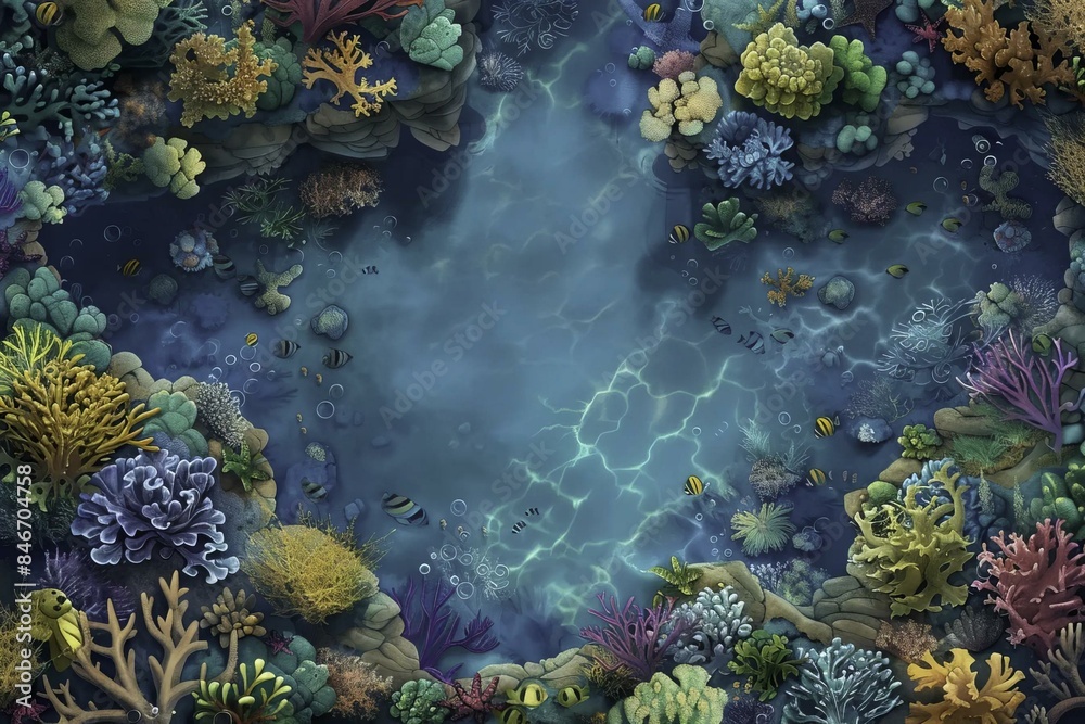 DnD Battlemap Coral Reef Battlemap. Peaceful underwater scene with ...