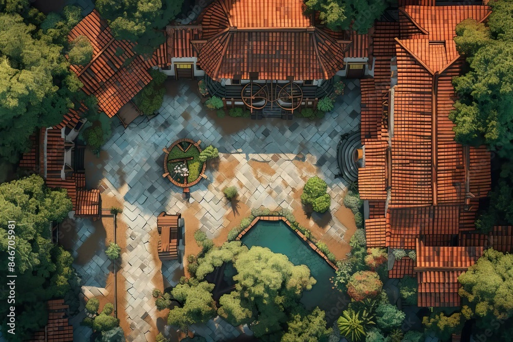 DnD Battlemap Battle map for Crossroads Inn. Stock Illustration | Adobe ...