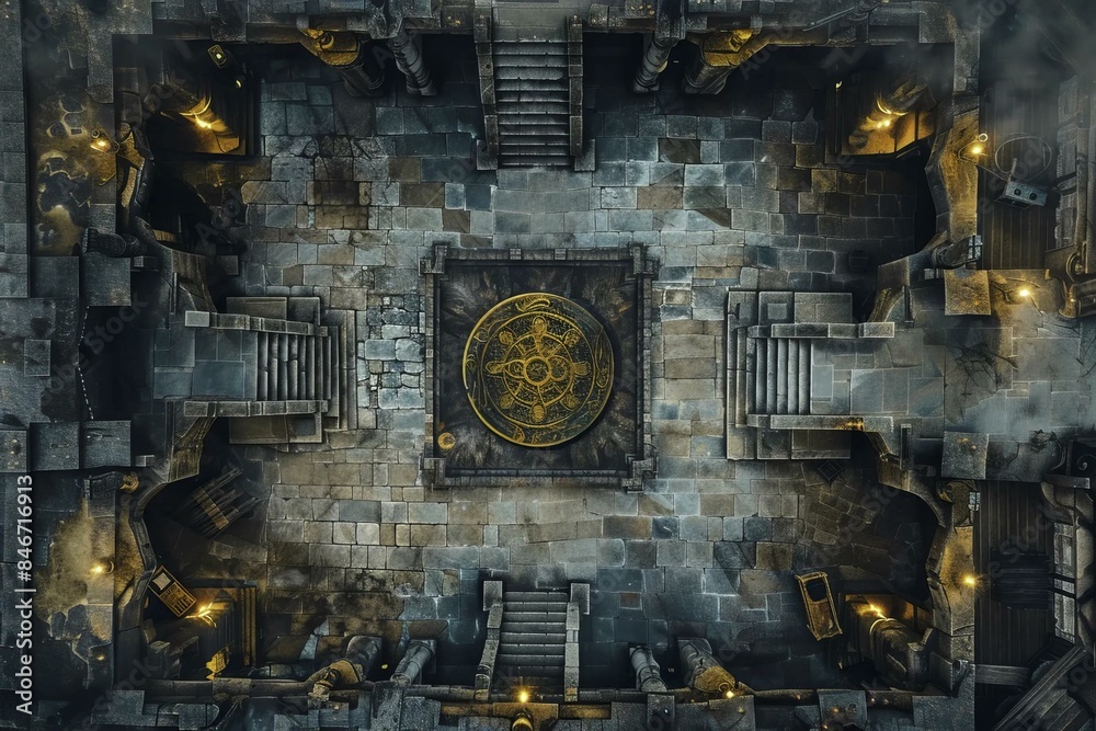 DnD Battlemap Dwarven Hall Battlemap Style - Fantasy Battlemap. Stock ...