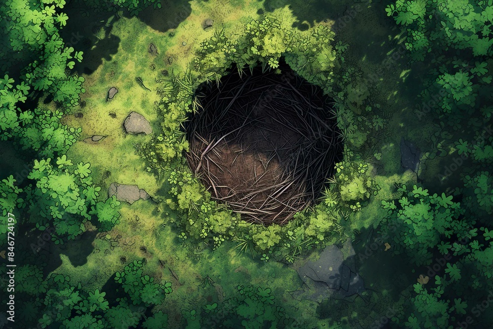 Ilustración de Stock DnD Battlemap Giant Bird Nest Battlemap. Magique ...