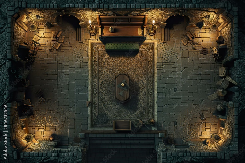 Ilustración de Stock DnD Battlemap Golems Room Battlemap Styled ...