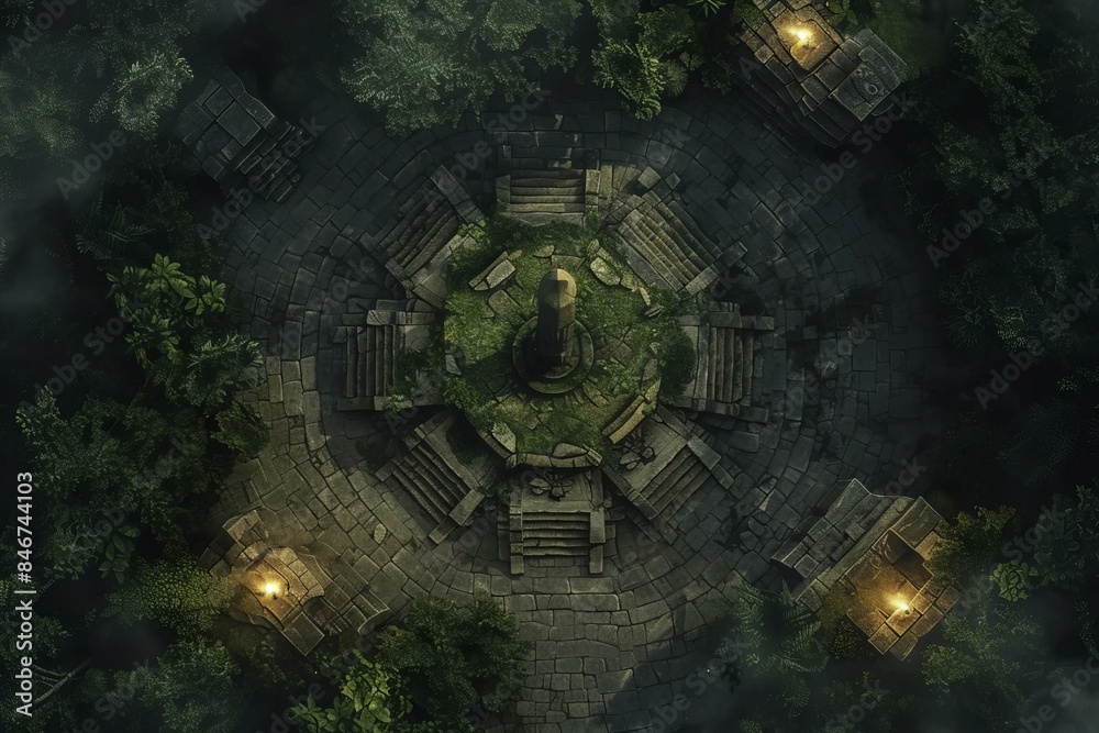 DnD Battlemap Jungle Temple Battlemap - A mysterious temple in the ...