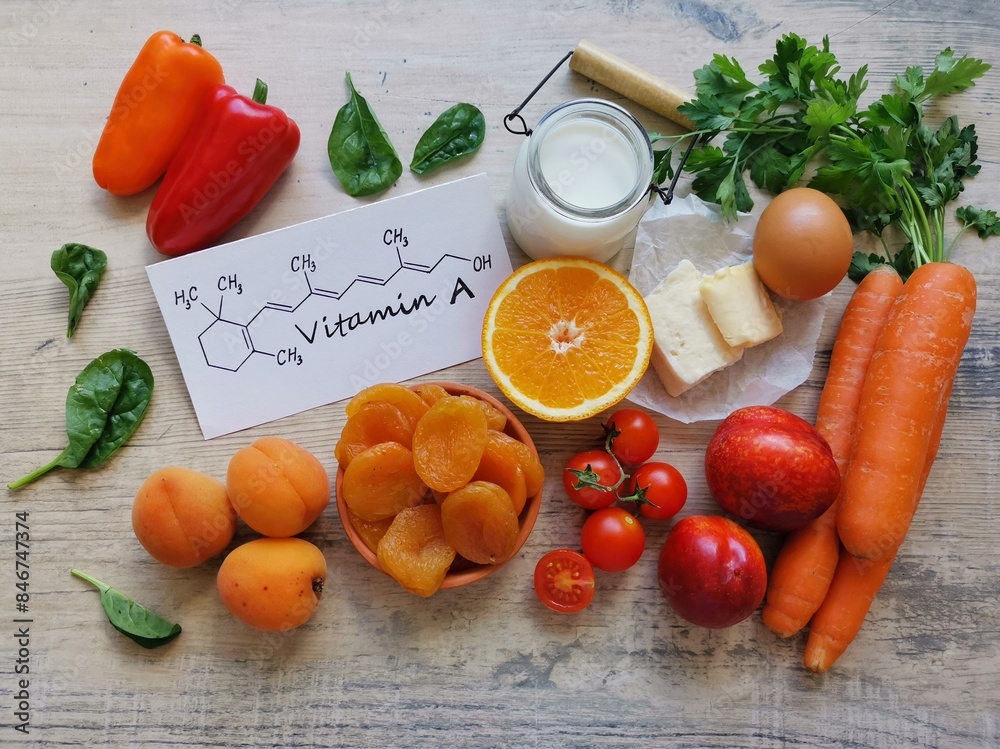 Food rich in vitamin A (retinol). Natural products containing vitamin A ...