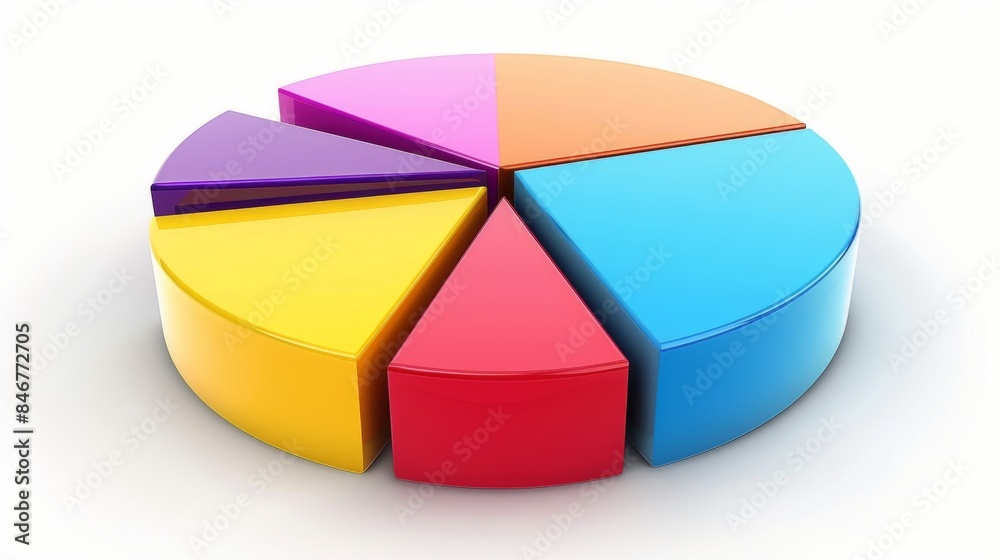 Colorful pie chart diagram representing global market share ...