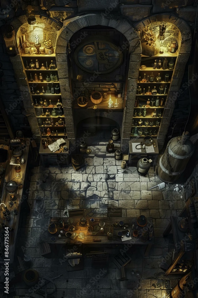 DnD Battlemap Secreted Potion Parlor - Hidden - A mysterious potion ...