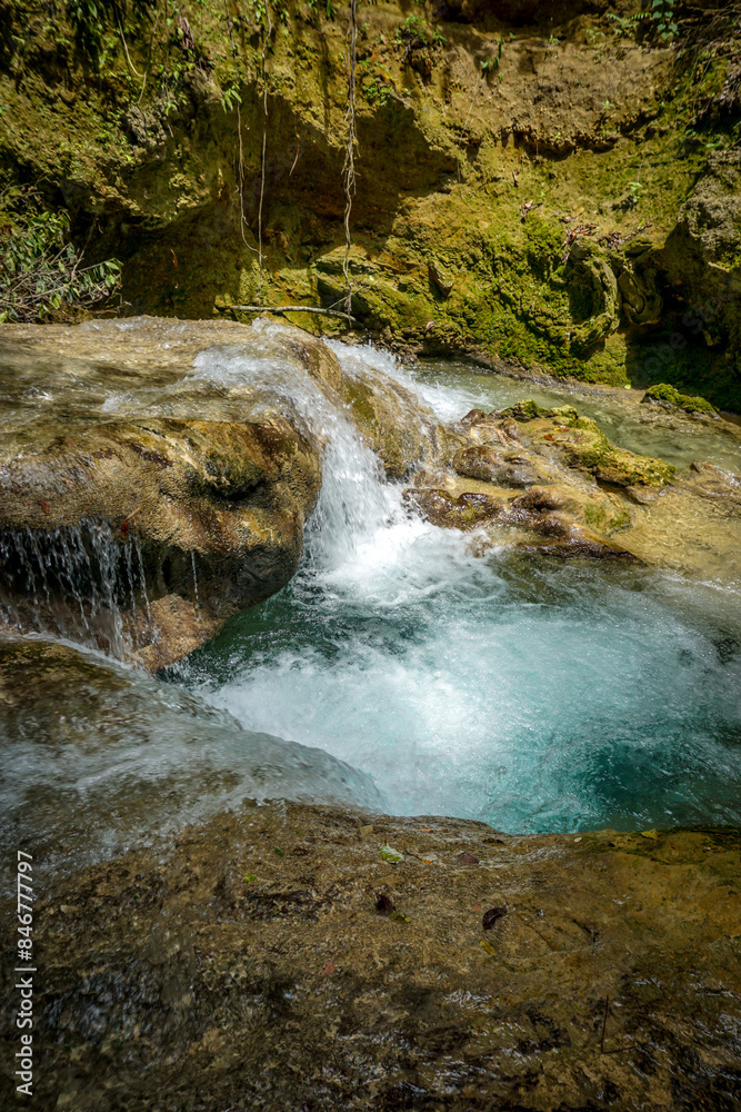 Blue Hole Waterfalls in Jamaica, pristine beautiful falls with vibrant ...