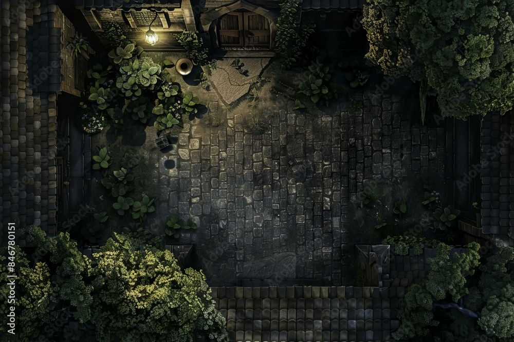 DnD Battlemap Shadow Corridor Battlemap - Atmospheric dark passageway ...