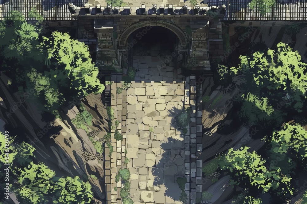 DnD Battlemap Shadow Corridor Battle Map: winding paths, bridges ...