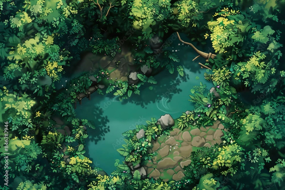 DnD Battlemap Swamp Path Battle Map - Misty, haunting atmosphere. Stock ...