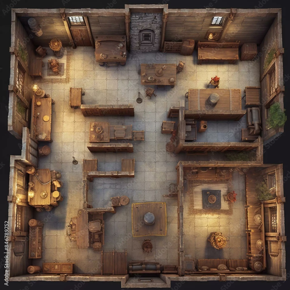 DnD Battlemap Thieves Guild Headquarters in Heroic Fantasy Setting ...