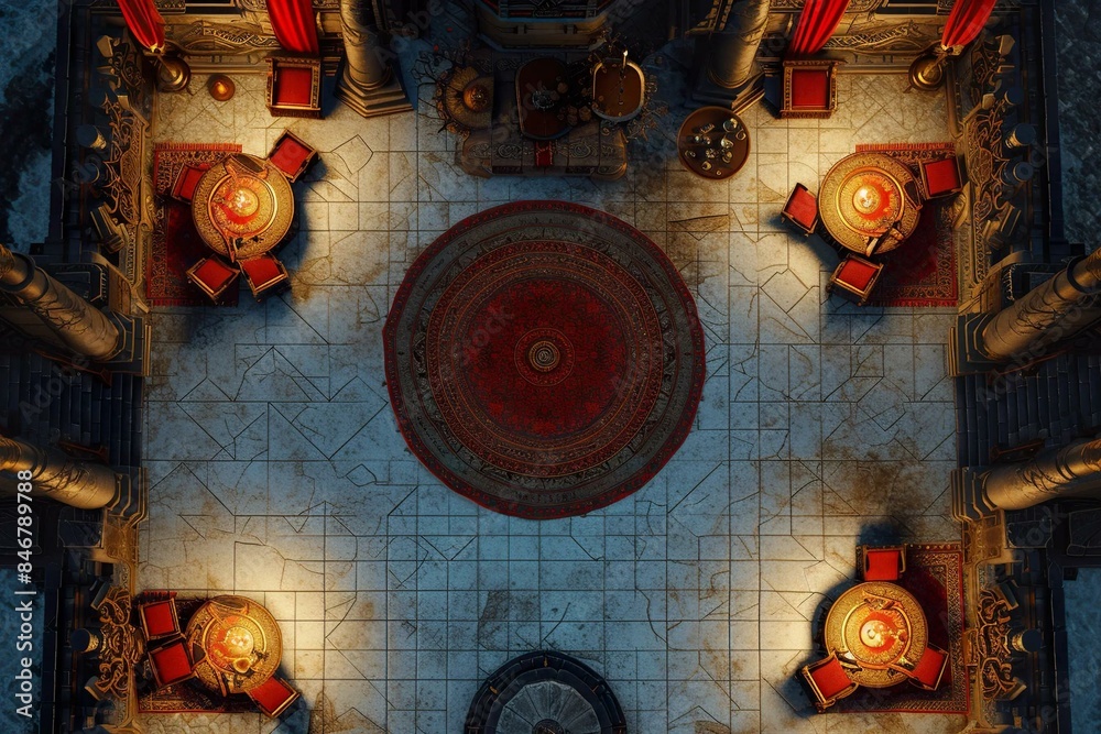 DnD Battlemap Throne Room Battlemap - Redecorated for Medieval Scene ...