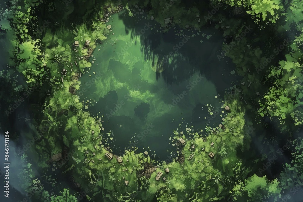 Ilustración de Stock DnD Battlemap Toxic Swamp Battlemap - Detailed map ...