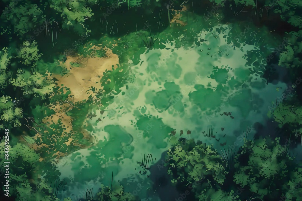 Ilustración de Stock DnD Battlemap Toxic Swamp Battle Map: A detailed ...